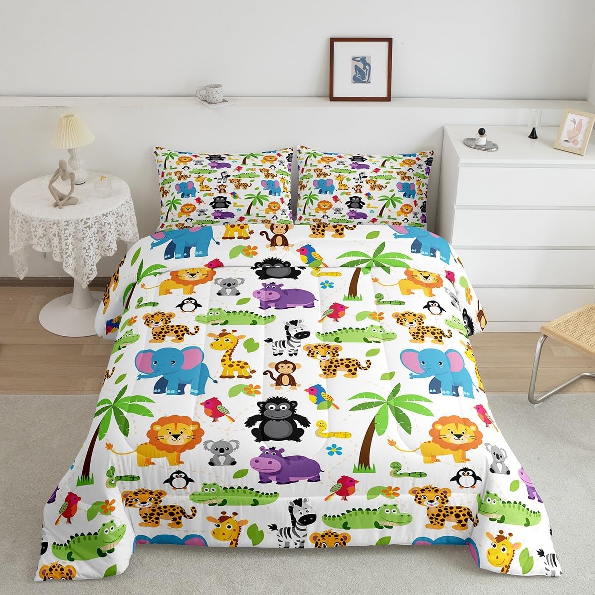 Amazon.com: Feelyou Animal Comforter Set Full Size Cartoon Comforter ...