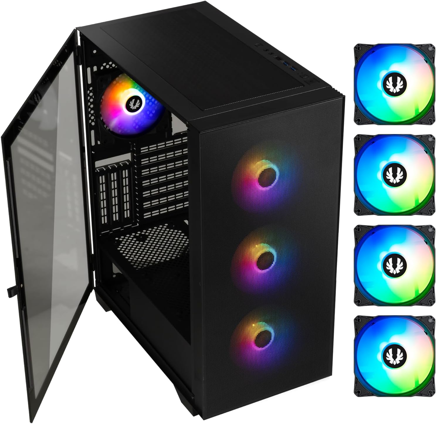 Amazon.com: Computer Case Medium Tower BitFenix Flow (Black) ARGB ...