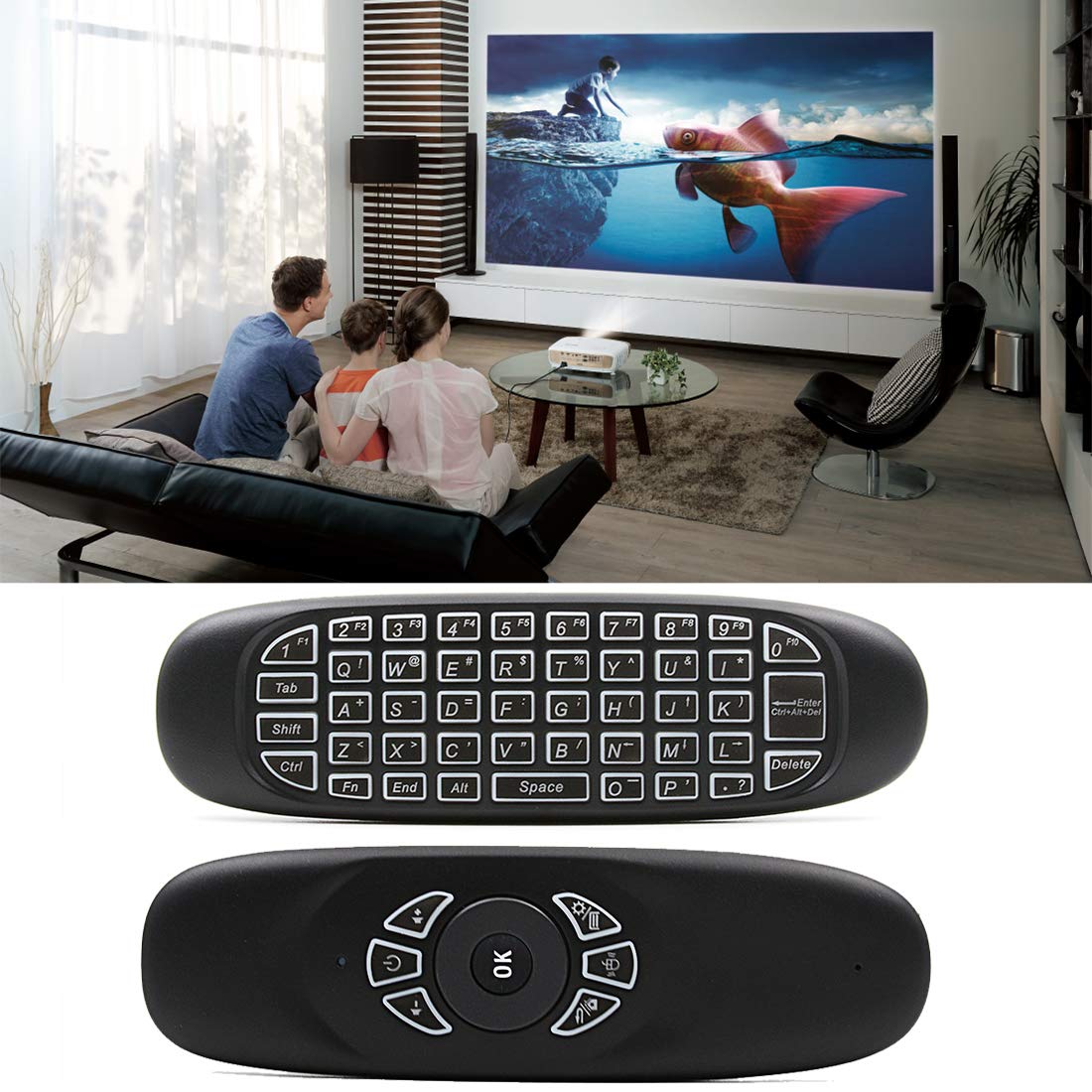 Buy ZTH C120 Back-light Air Mouse 2.4GHz Wireless Keyboard 3D Gyro ...