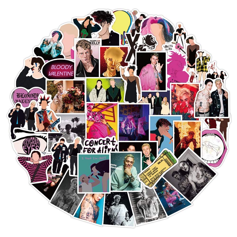 Buy TUHAO Rapper Machine Kelly Stickers Pack Mgk Singer Graffiti Decal ...