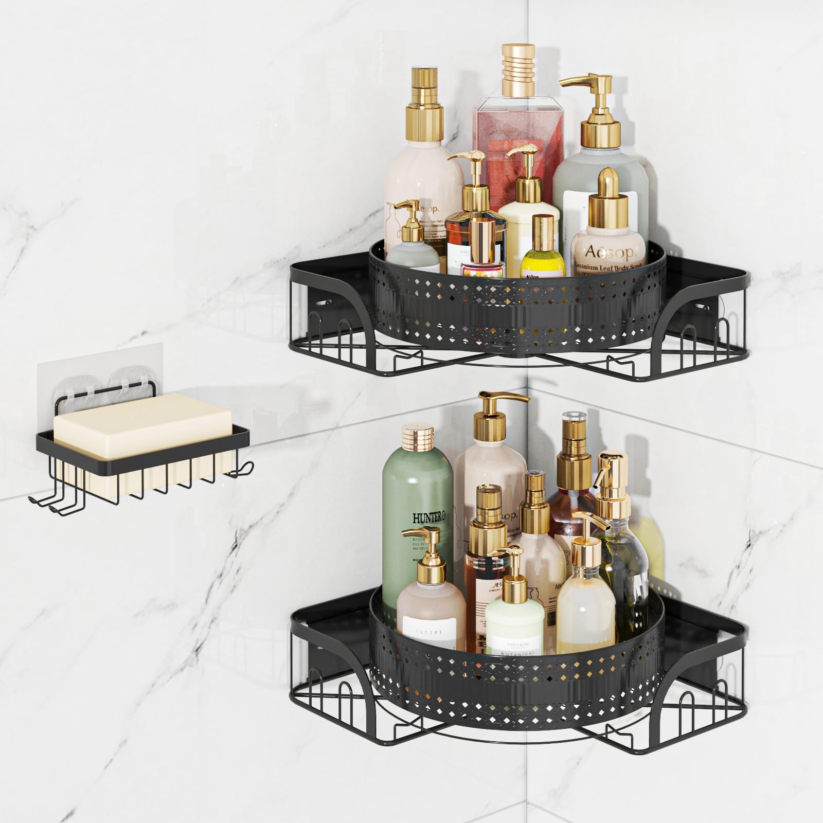 Amazon.com: EUHOME 360° Rotate Corner Shower Caddy, 2 Pack Rotating ...