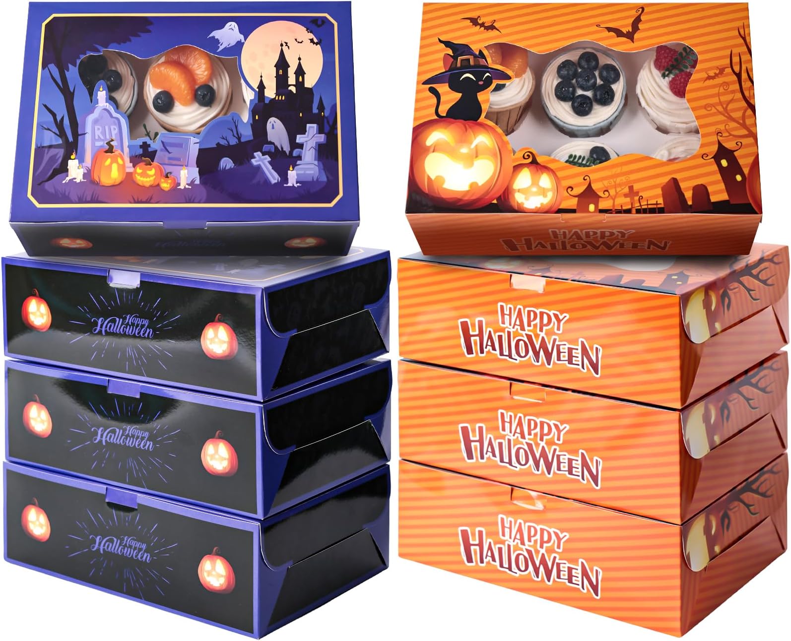 Amazon.com: DTESL 50PCS Halloween Foil Containers with Lid, Halloween ...