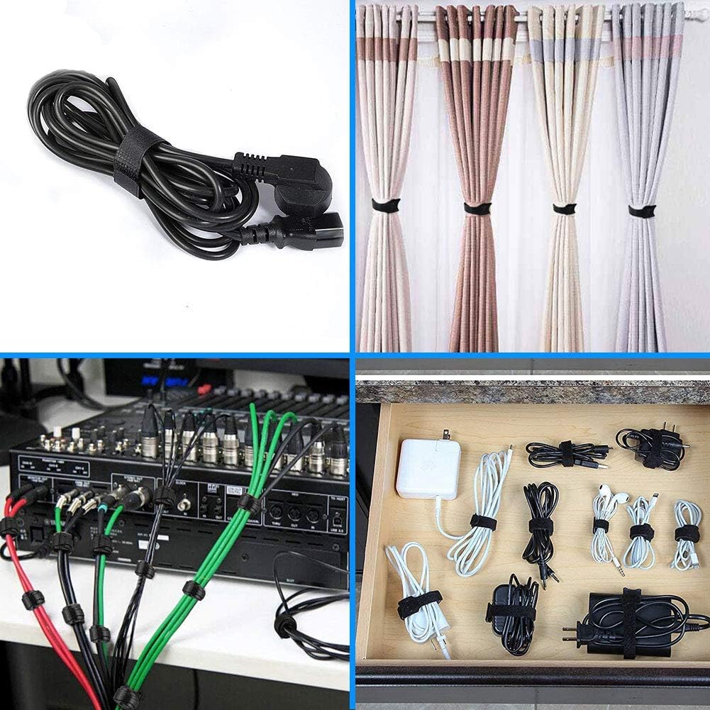 Velcro tape, 60 pieces, cable ties with Velcro, reusable cable ties ...