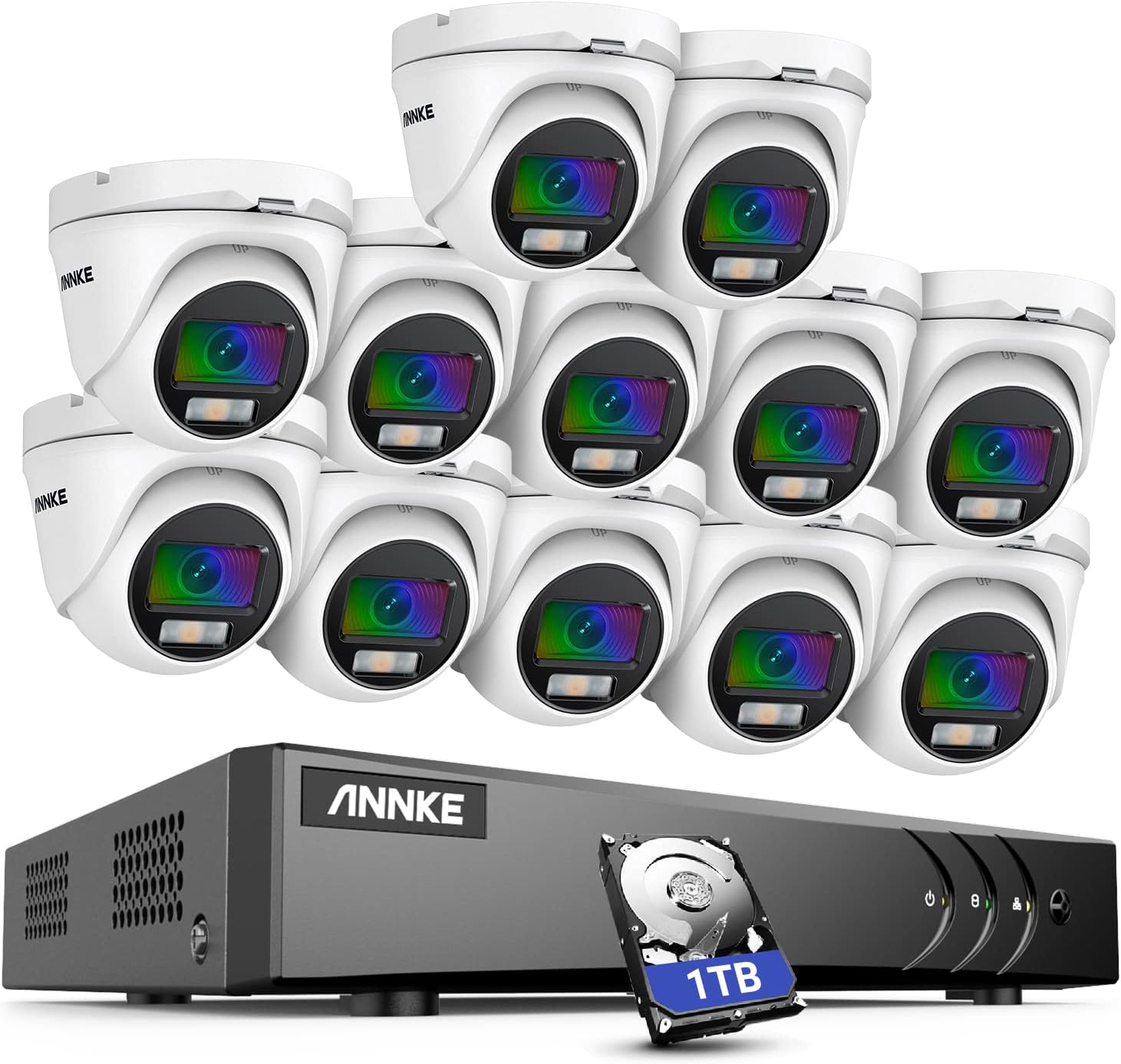 Amazon.com : ANNKE 16CH Security Camera System, 3K Lite Hybrid DVR with AI Human/Vehicle ...