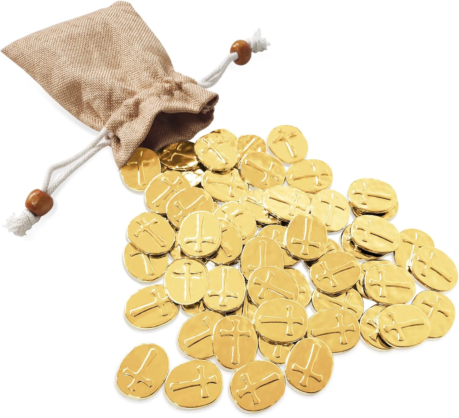 Amazon.com: Gaberic 50 Pcs Pocket Cross Coins - 2 Sided Crosses Token ...