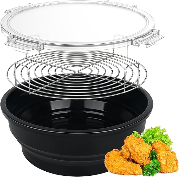 Amazon.com: nasominako Batter Bowl with Lid - Collapsible Breader ...