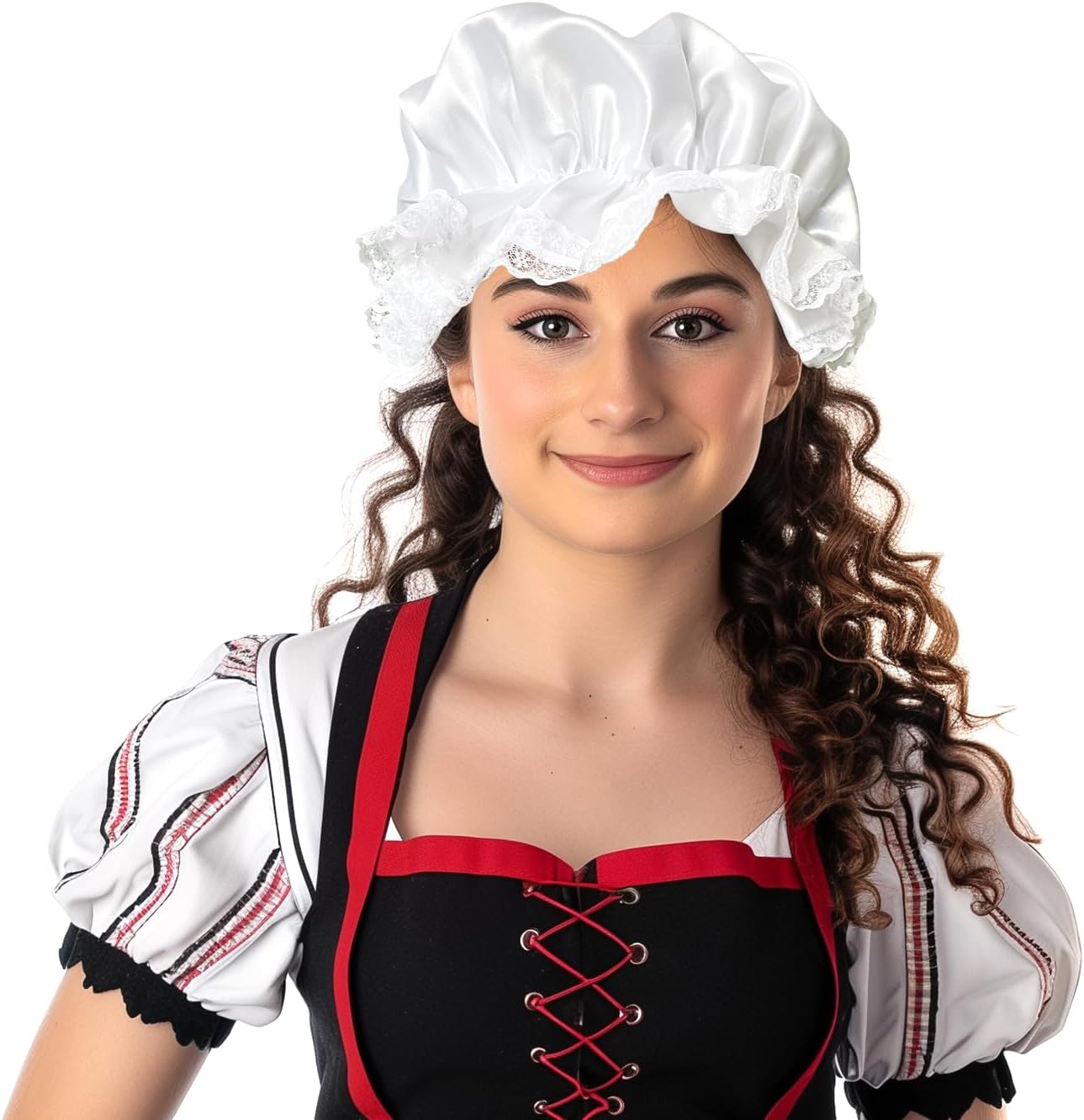 Amazon.com: gagift world Maid Costume, Elastic Night Cap White Bonnet ...