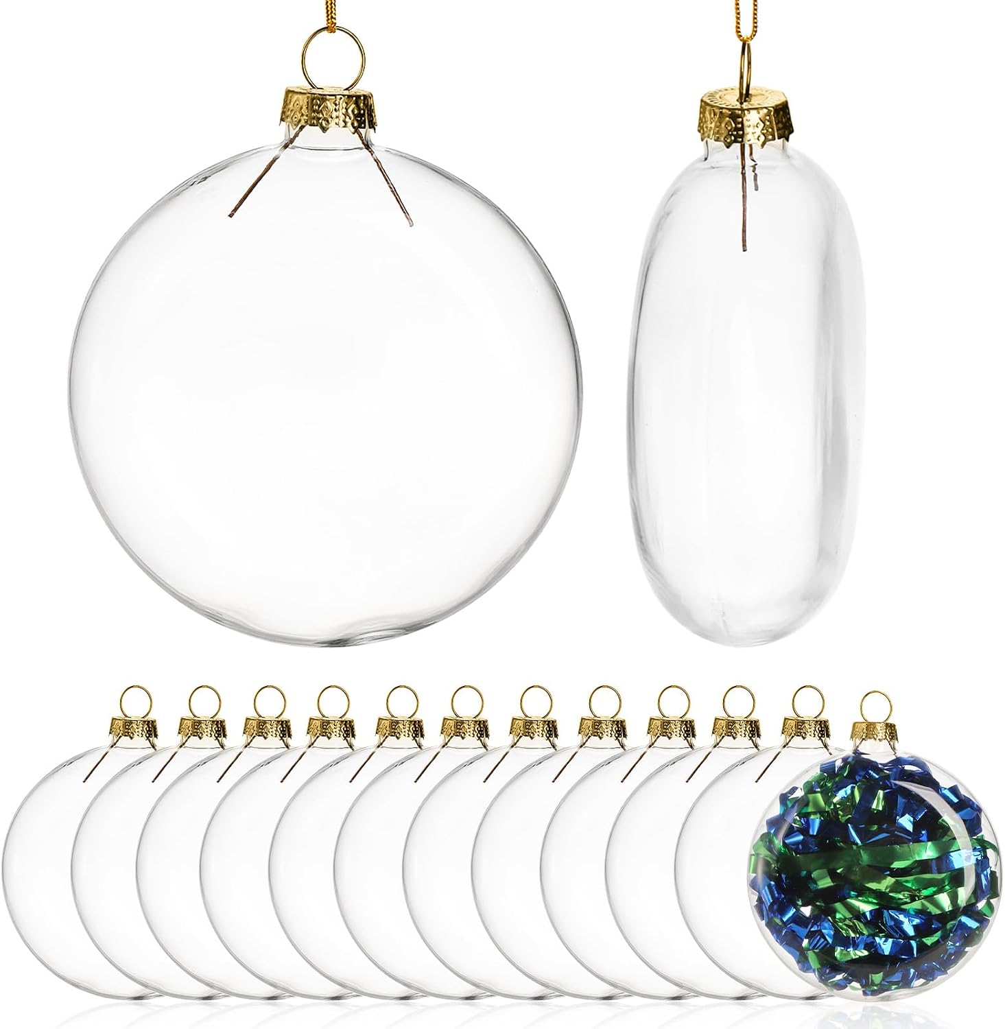 Amazon.com: Cididu 12 Pcs Flat Xmas Ornaments Disc Fillable, 3.2 Inch ...