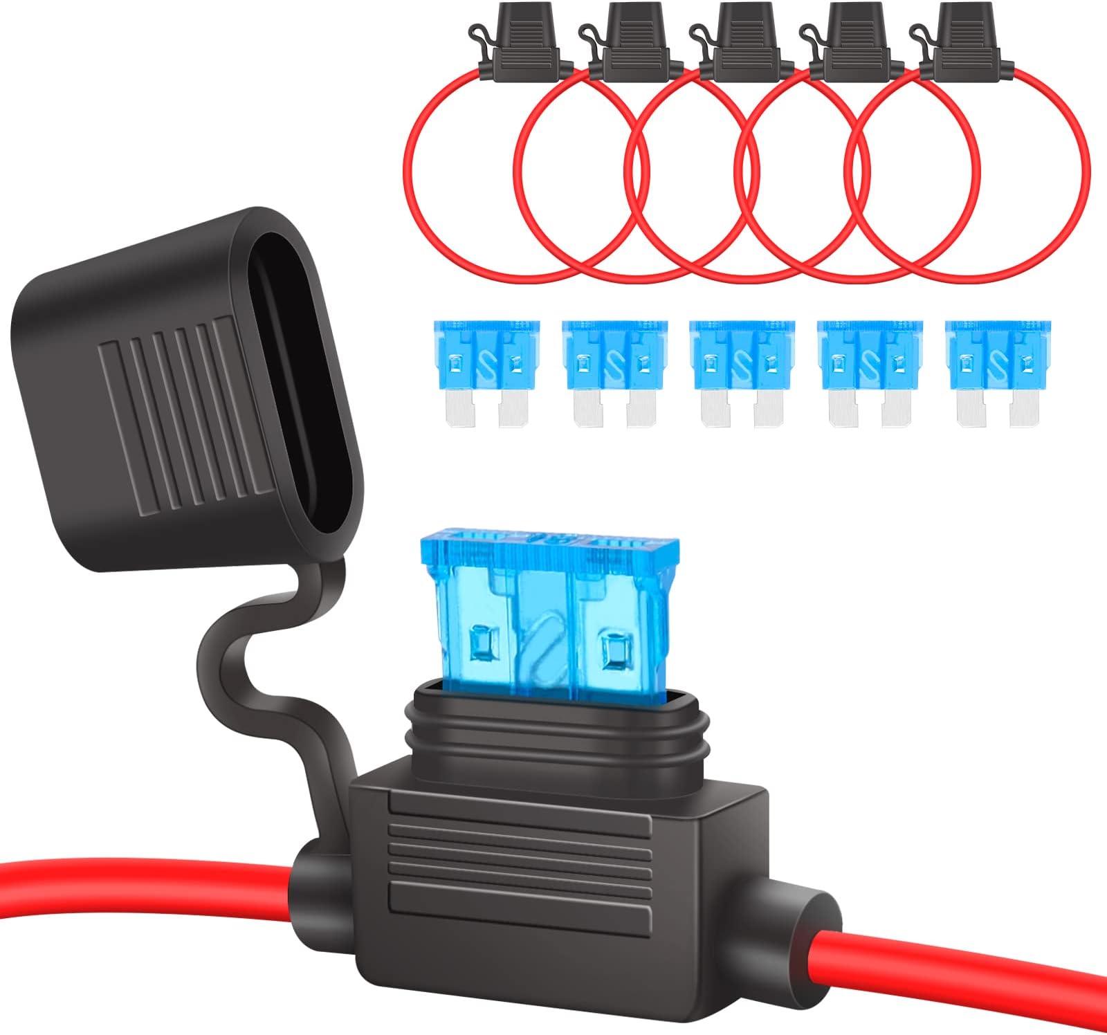 Gebildet 32V 20A Waterproof Fuse Holder - 16AWG ATC Blade In-Line With ...