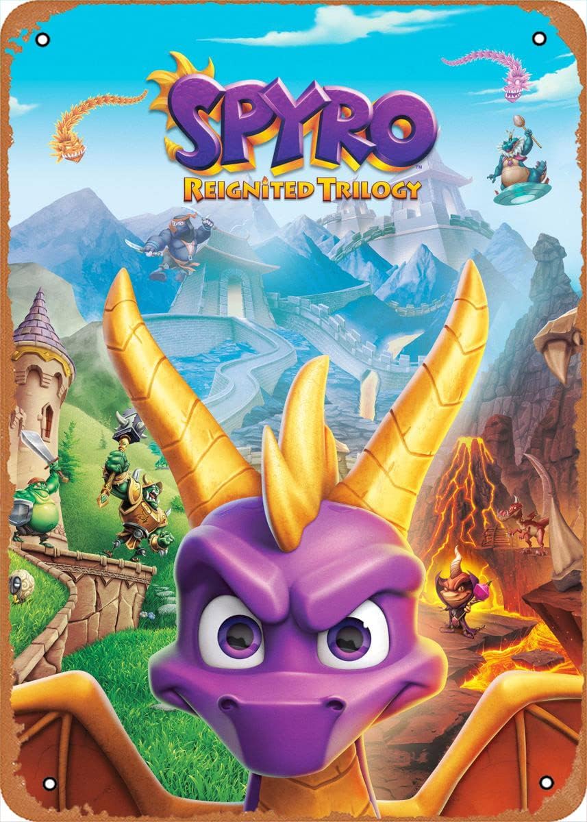 Amazon.com : Movie arcade game poster metal tin sign Spyro Cover ...