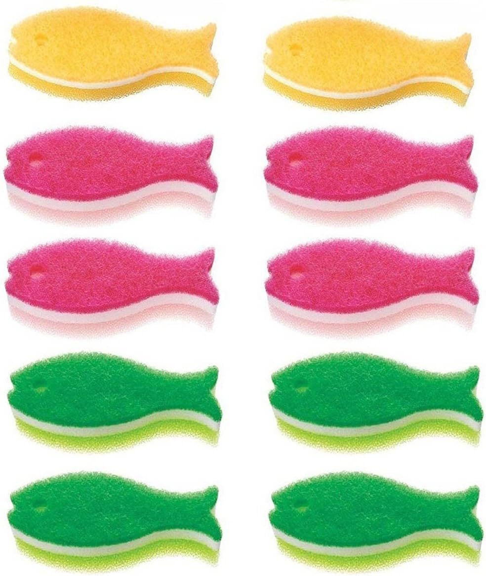 Amazon.com: Cleaning Sponges,Fish Shape Kitchen and Bathroom Cleaning ...