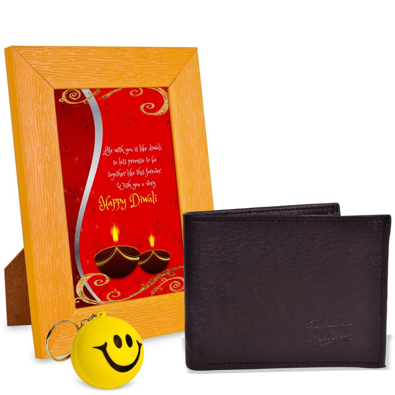 Happy Diwali Wallet, Smiley Keychain, Quotation Photo Frame Hamper ...
