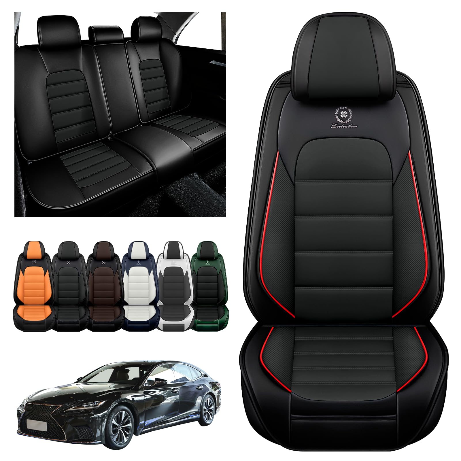 Amazon.com: UEO ㅤ Seat Covers Full Set,Car Seat Covers for Lexus IS350 ...