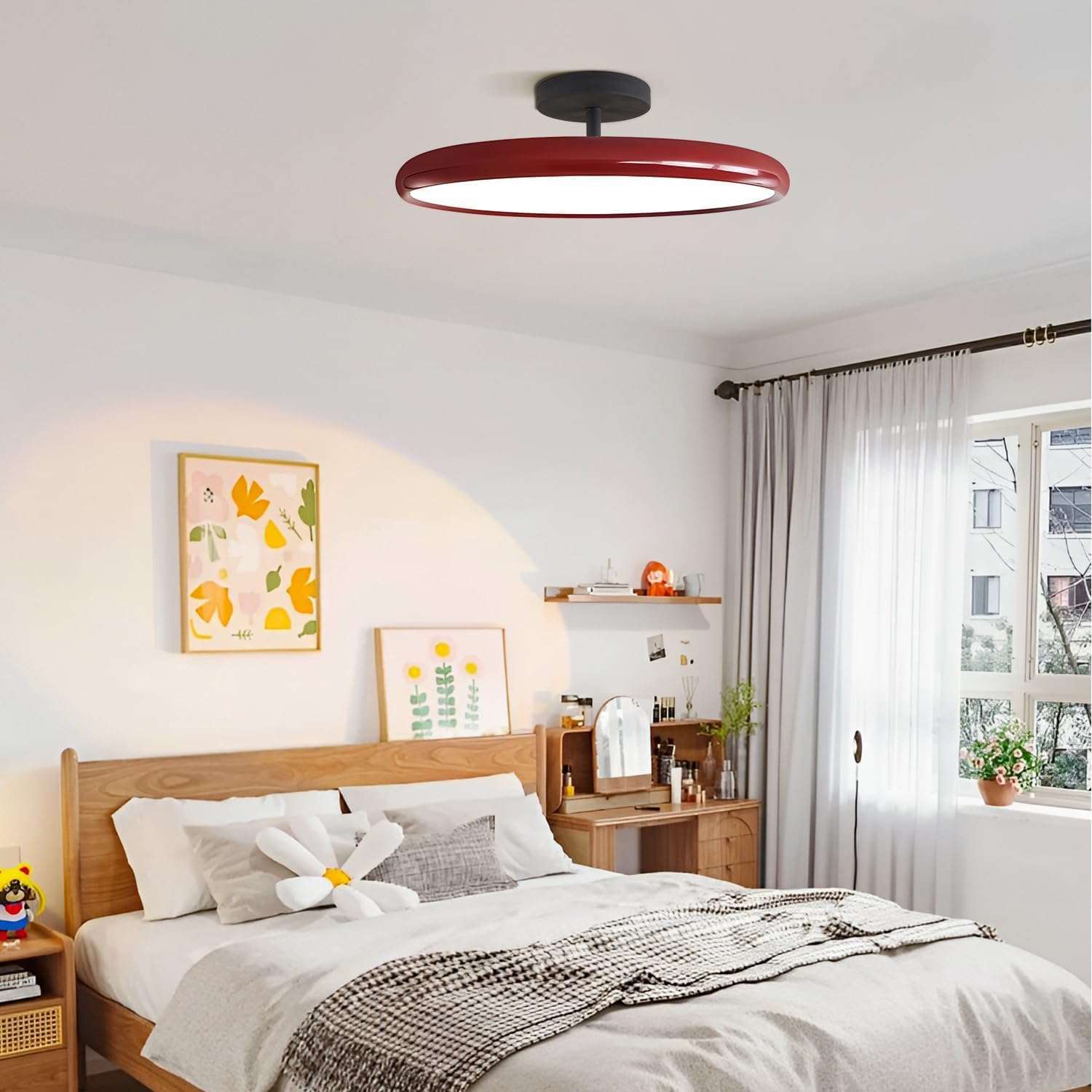 Snapklik.com : Lighting Modern Red Ceiling Light Fixture Large ...