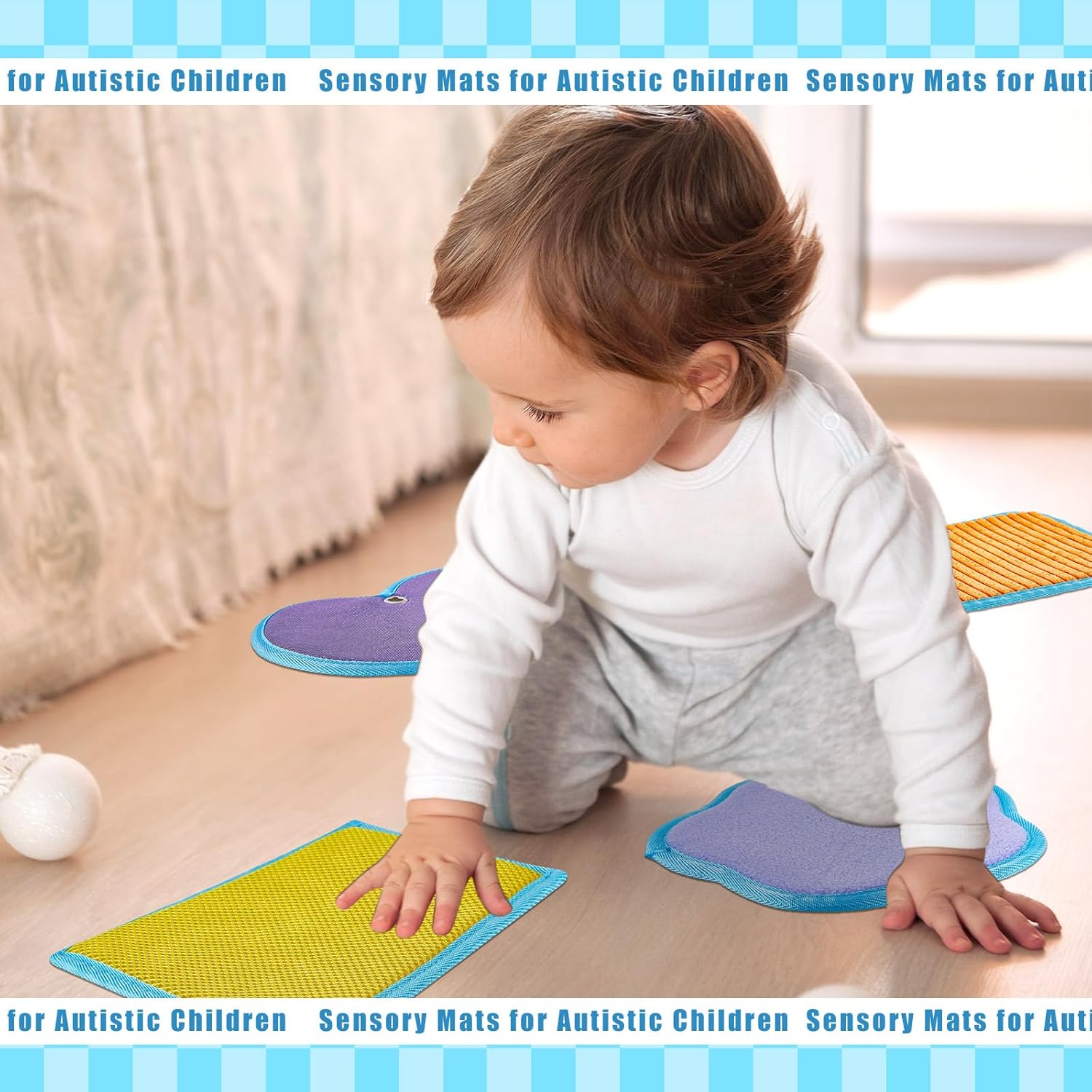 Juego de 12 alfombrillas sensoriales con textura surtida, azulejos ...