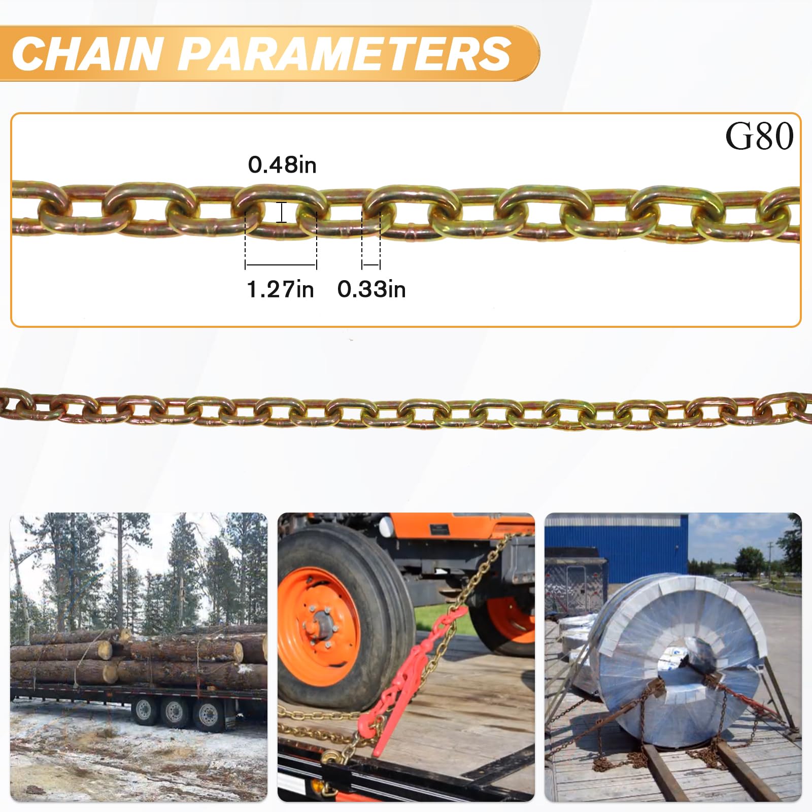 Snapklik.com : HAQQI Chain And Binder Set 3/8"-1/2", Heavy Duty Ratchet ...