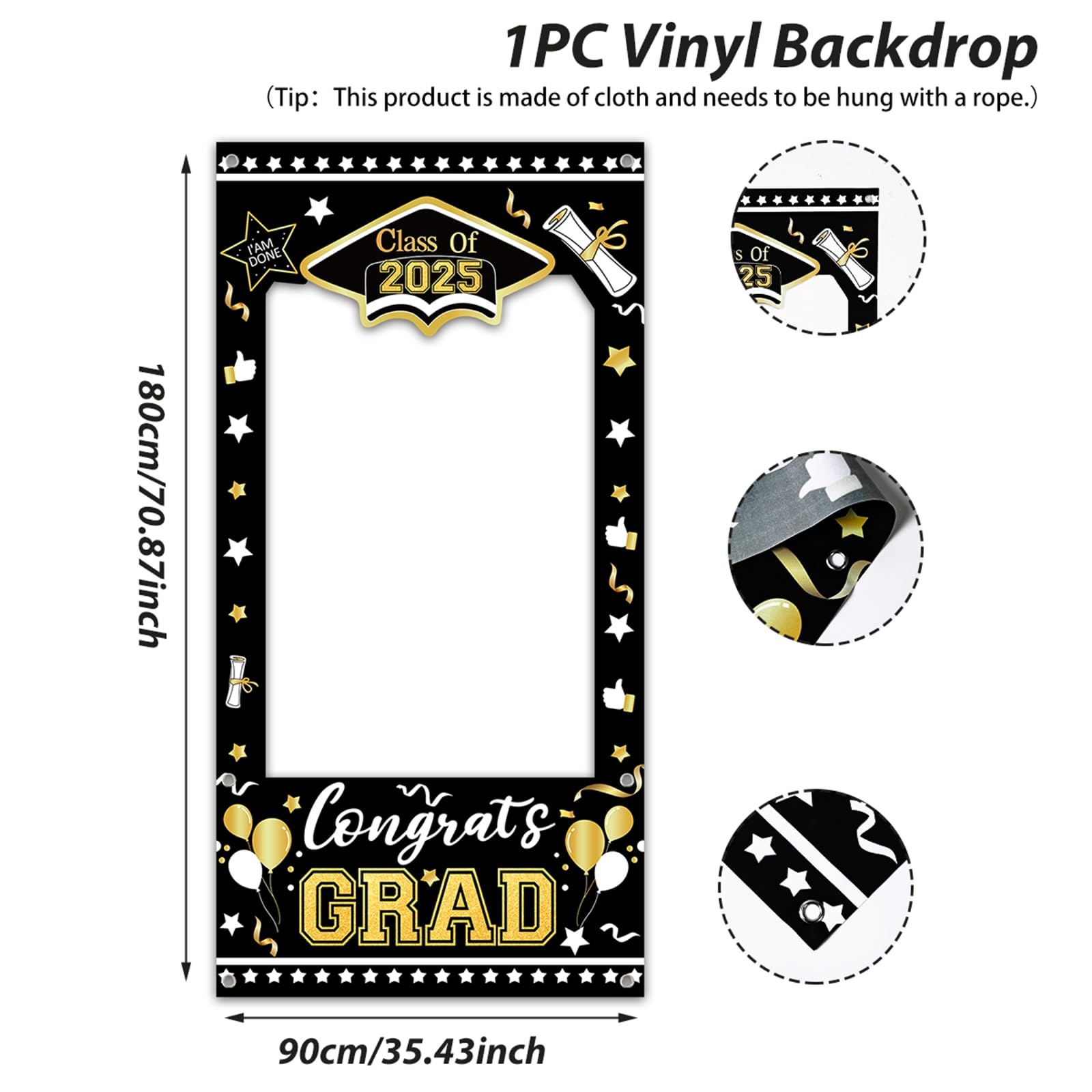 Snapklik.com : Graduation Decorations Class Of 2025 Photo Props, Black ...