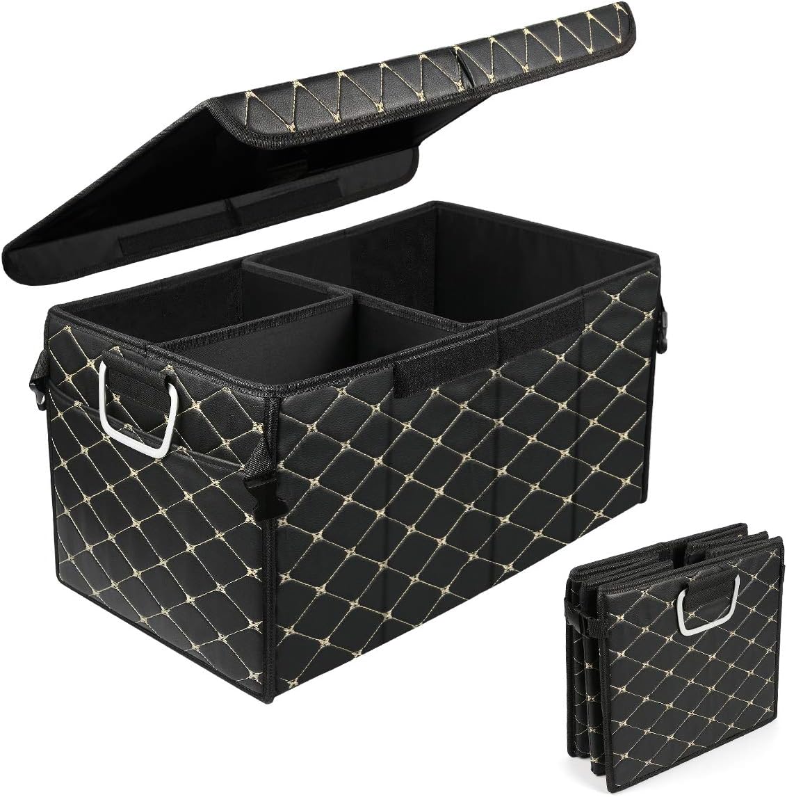 Amazon.com: Car Trunk Organizer with Foldable Cover, Leather ...