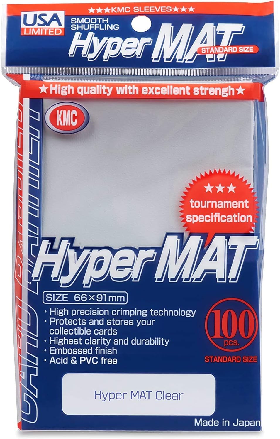 Amazon.com: KMC Hyper Matte Clear 100-count Standard Size Sleeves Pack ...
