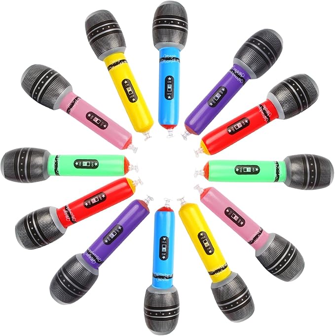 Amazon.com: KIMOBER 12PCS Inflatable Microphones,Colorful Blow up ...