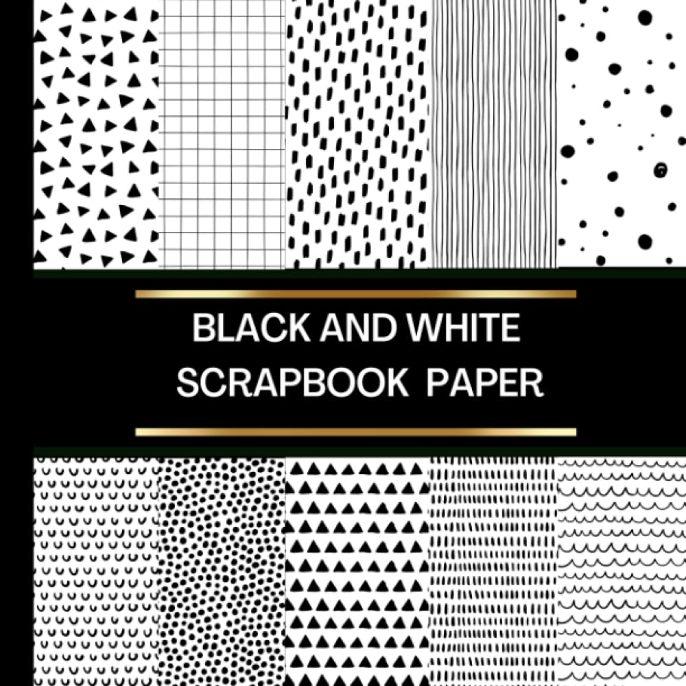 Amazon.com: Black and White Scrapbook Paper: 20 Double Sided Sheets 8.5 ...