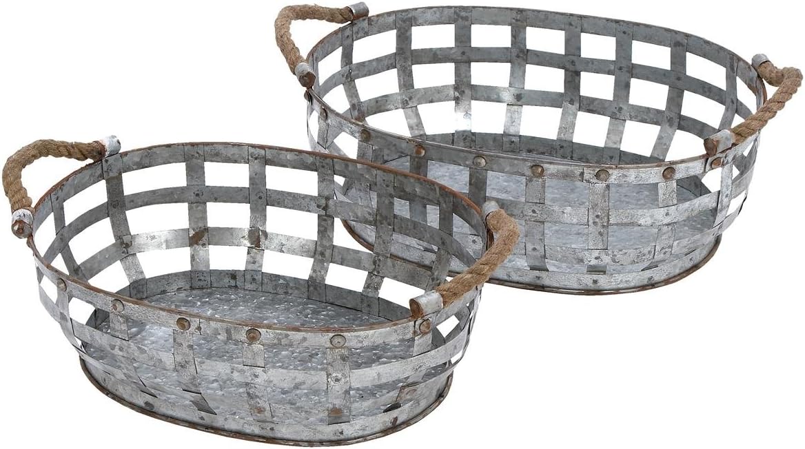 Amazon.com: Deco 79 Metal Galvanized Tray, 20 by 18-Inch : Home & Kitchen