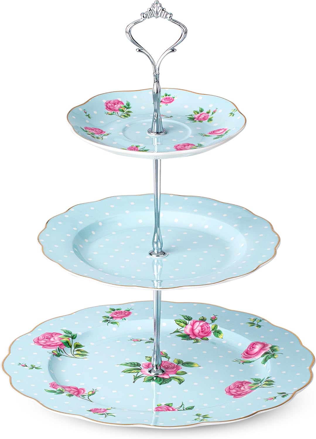 Amazon.com: BTaT- 3 Tier Dessert Stand, Afternoon Tea Stand, Porcelain ...