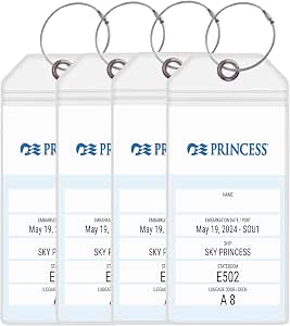 Princess Cruise Luggage Tag Holders [4 Pack] – Waterproof, Durable ...