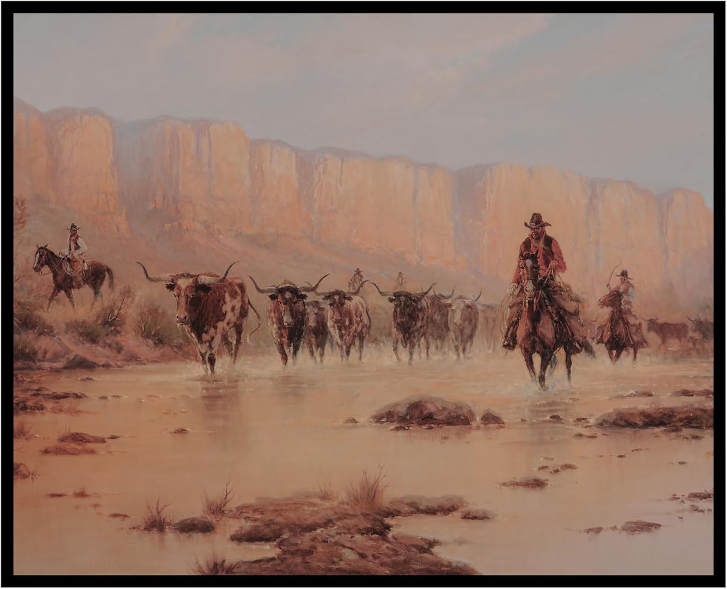 Amazon.com: Poster Master Vintage Cowboy Poster - Rio Grande Crossing ...