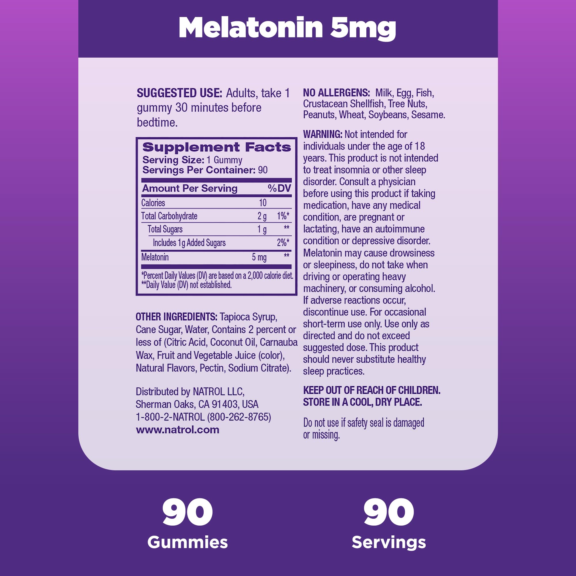Snapklik.com : Melatonin 5mg, Dietary Supplement For Restful Sleep, 90 ...