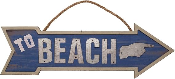 Amazon.com: VIP International to The Beach Arrow Hanging Sign : Home ...