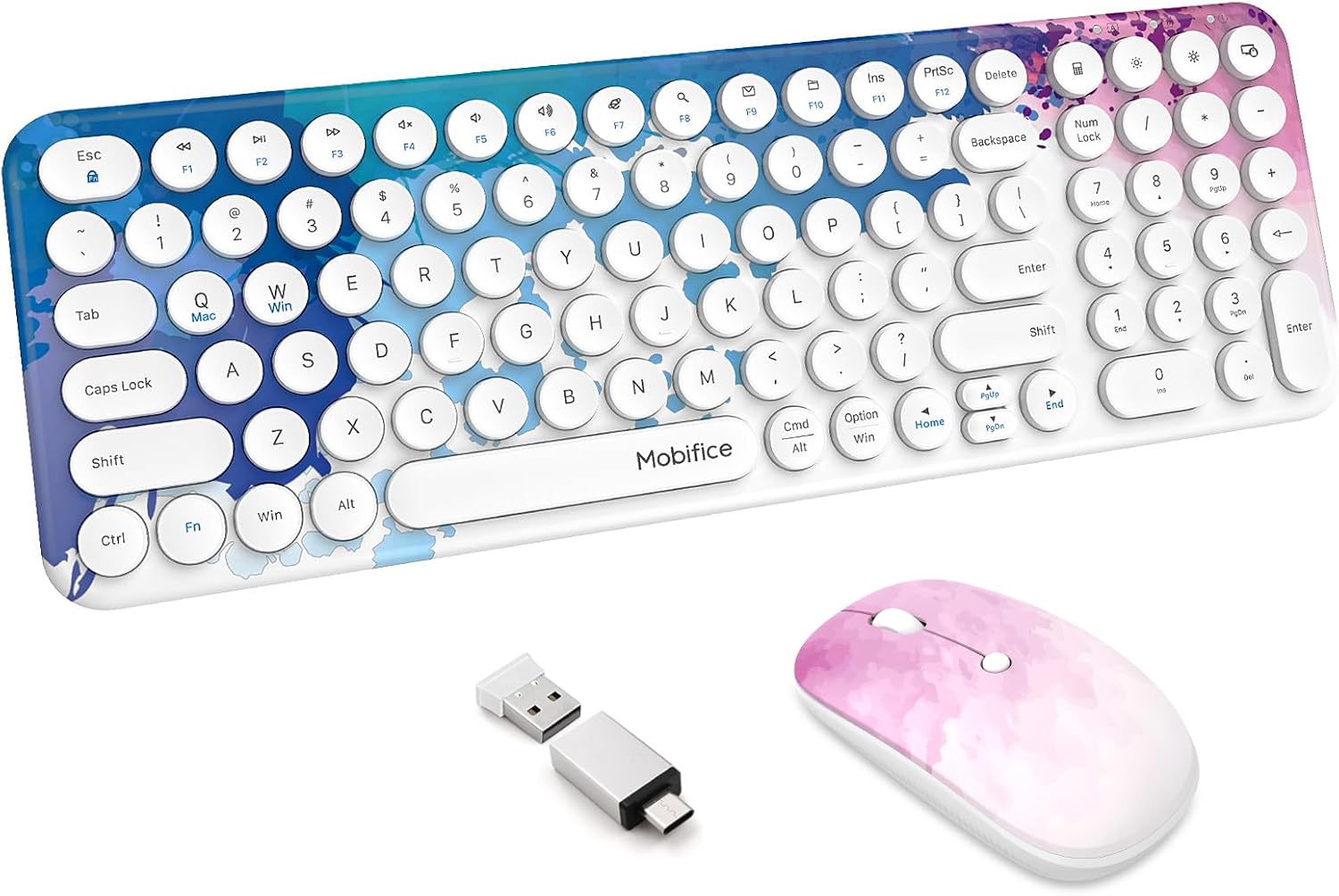 2.4GHz USB Wireless Keyboard and Mouse Ultra-Thin Cordless Compact ...