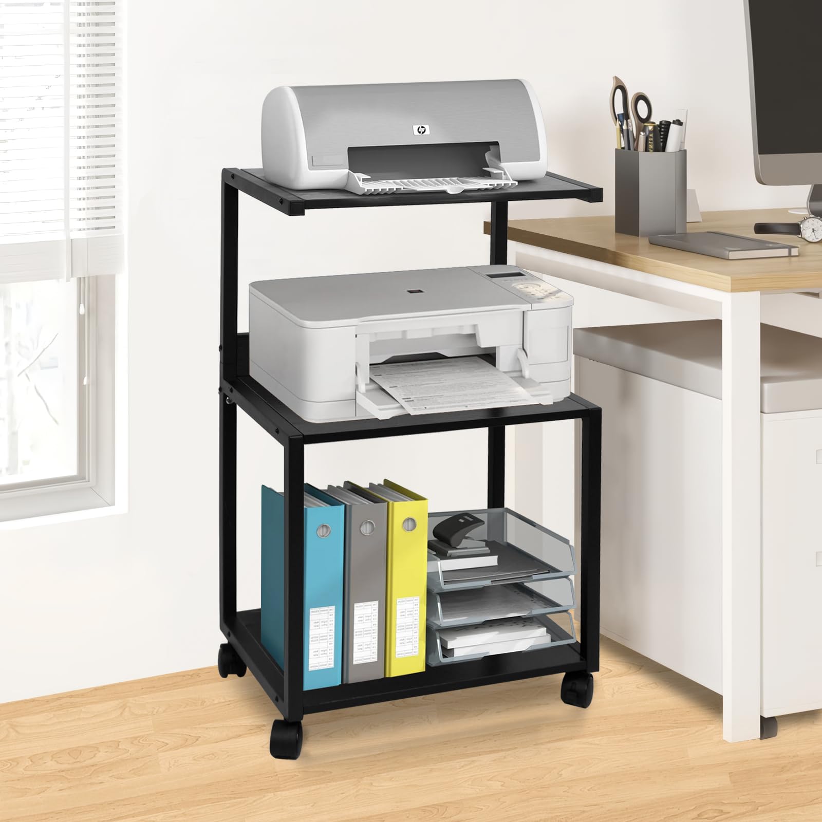 Amazon.com: 3 Tier Printer Stand with Wheels - 17" L*12" W*29" H Metal ...