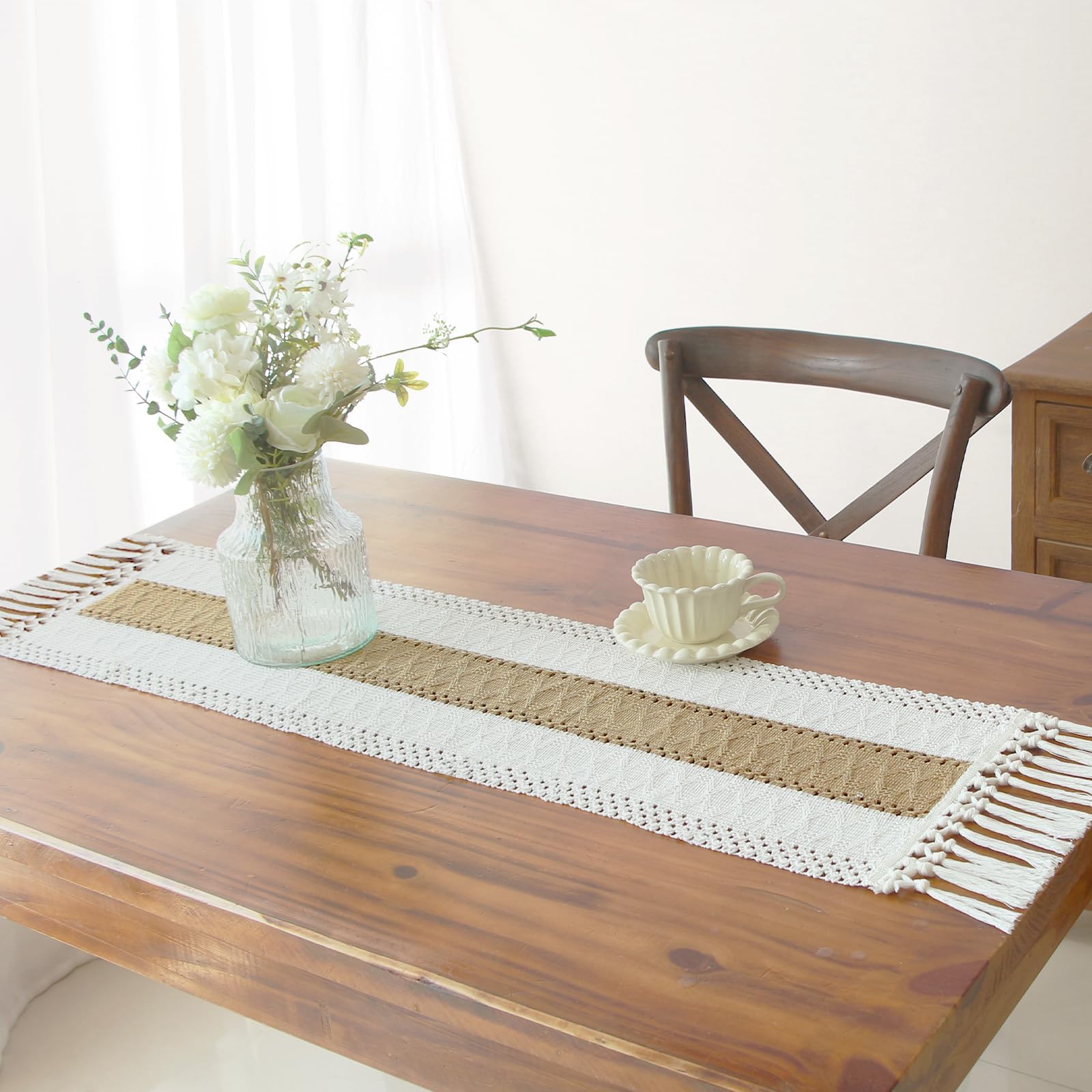 Amazon.com: Inrarely 14 x 48 inches Farmhouse Table Runners, 48 inch ...