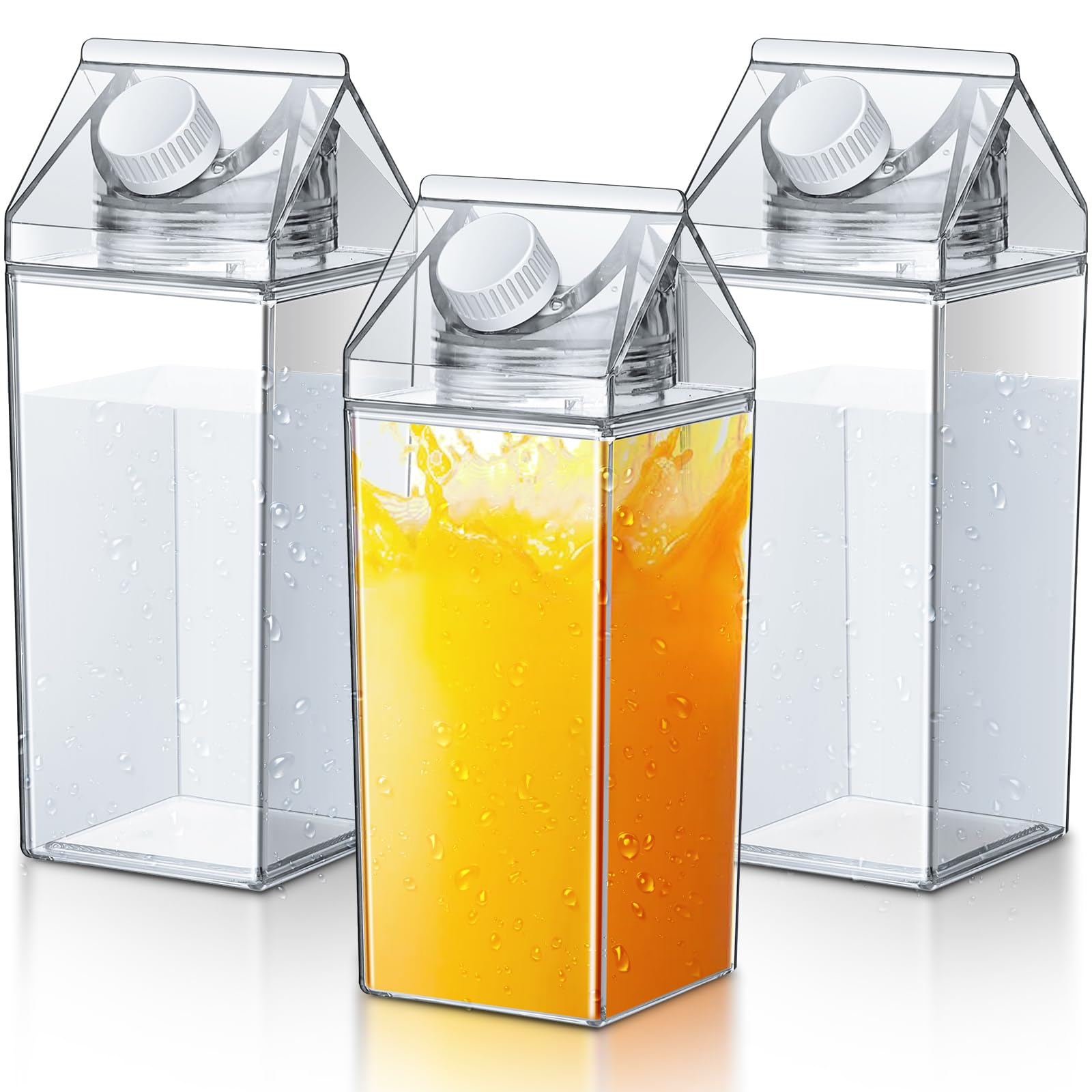 Snapklik.com : Remerry 3 Pcs 25oz Milk Carton Water Bottle Square Milk ...
