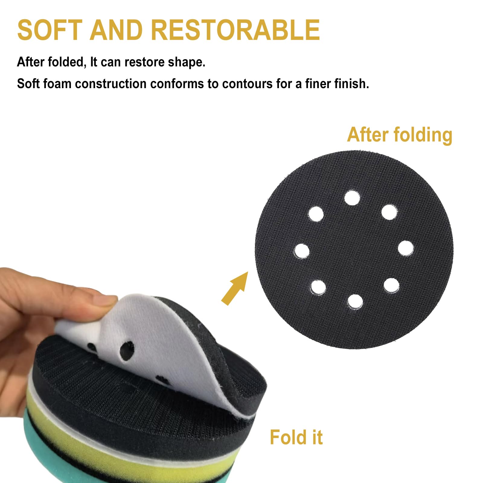 Sander Interface Pad 6 Inch Soft Foam Interface 6-Inch Hook & Loop ...