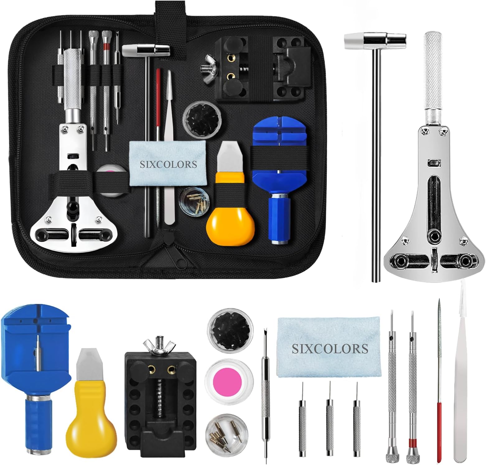 Amazon.com: SIXCOLORS Watch Repair Tool Kit, Includes Watch Link Pin ...
