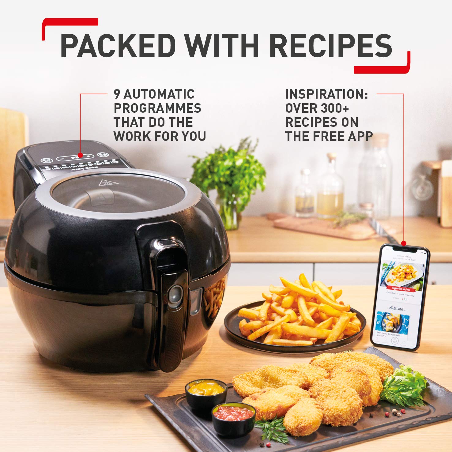 Tefal ActiFry Genius+ FZ773840 Health Air Fryer, Black, 1.2 kg, 6 ...