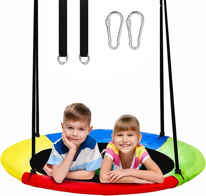 Amazon.com: 40 Inch Saucer Tree Swing for Kids Outdoor, Textilene ...