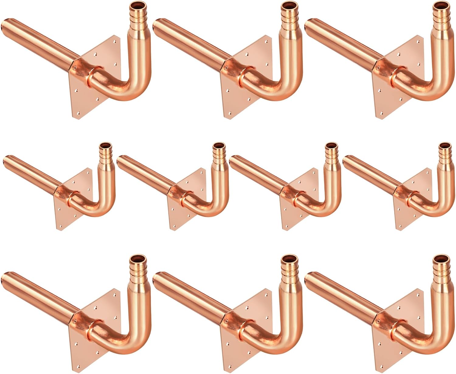 Amazon.com: Pack of 10 Copper Stub Out Elbows with Wall Flange Stub Out ...