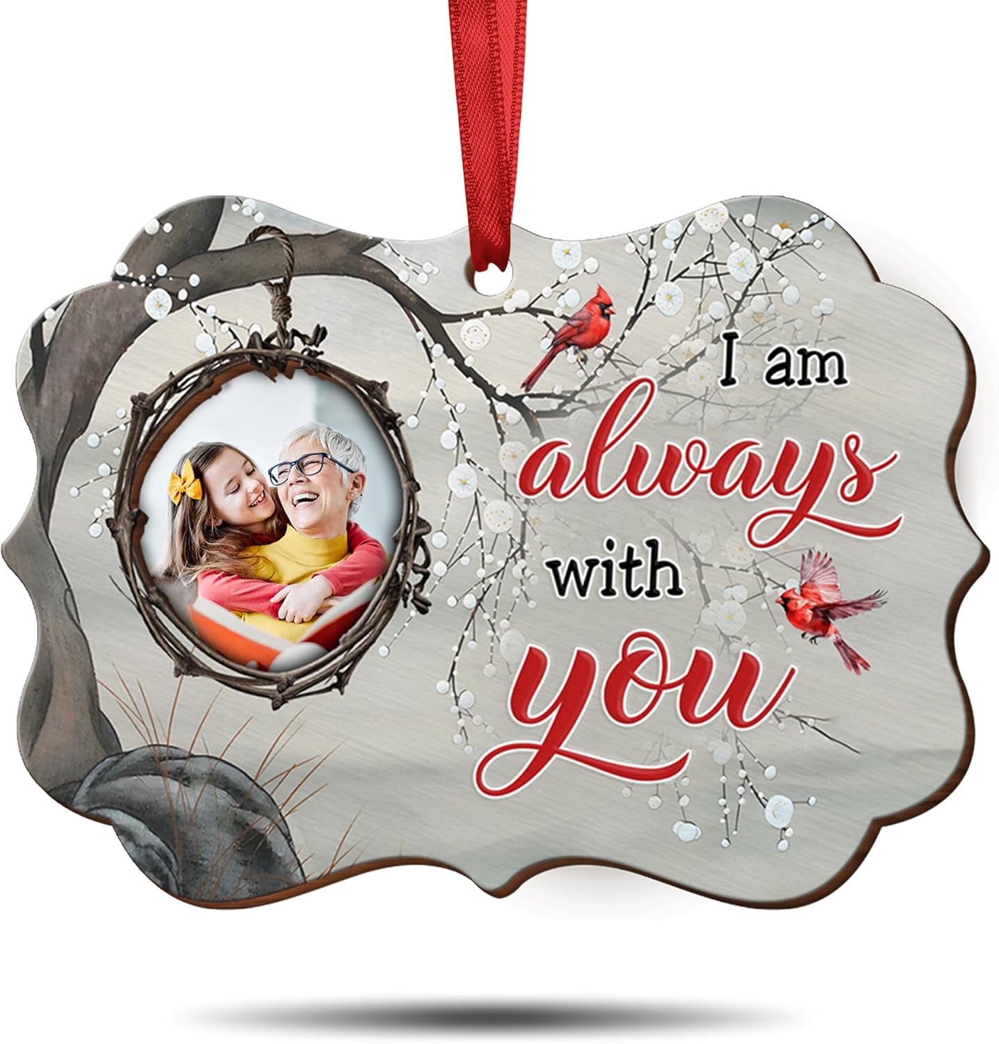 Amazon.com: Picture Frame Cardinal Christmas Ornaments, Memorial Gifts ...