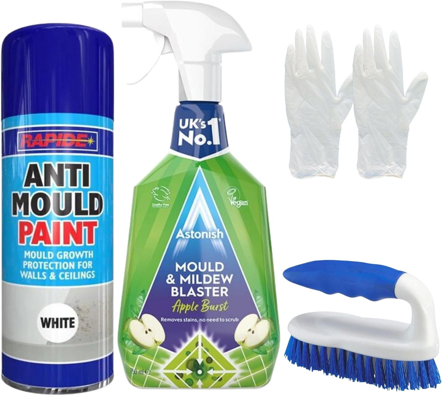 Rapide Anti Mould White Spray Paint and Astonish Mould Remover Set ...