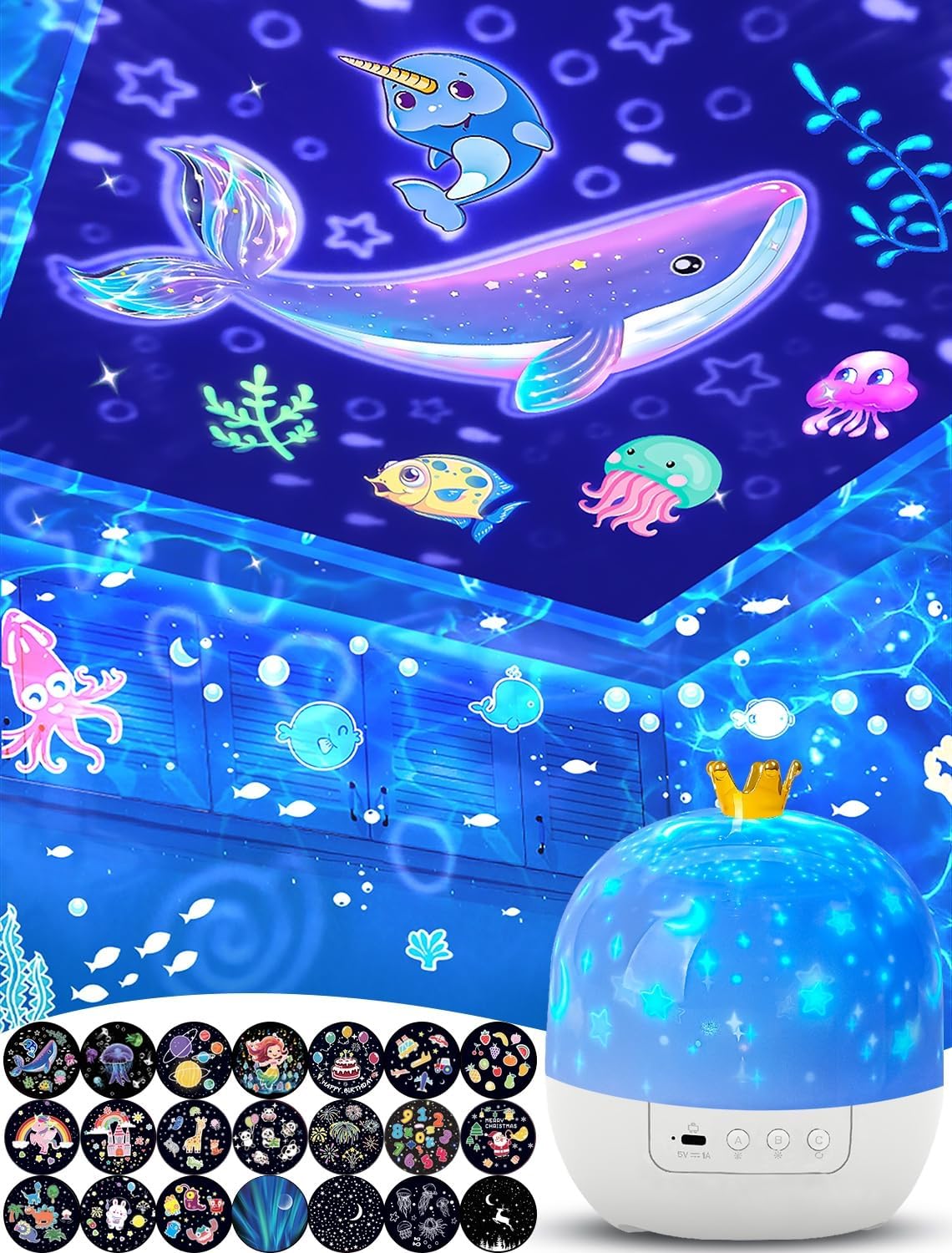 21 Sets of Films, Projector Night Light for Kids Bedroom, Ceiling, Baby ...