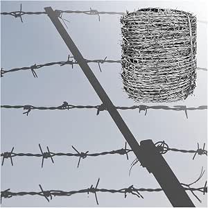 Amazon.com: CINVSERW Barbed Wire Fence, 1.8mm Steel Wire Galvanized ...