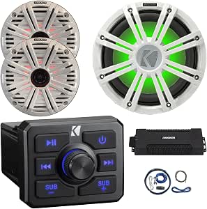 Amazon.com: Kicker 51KBTR Marine Bluetooth Powersport USB/AUX Sub RCA ...