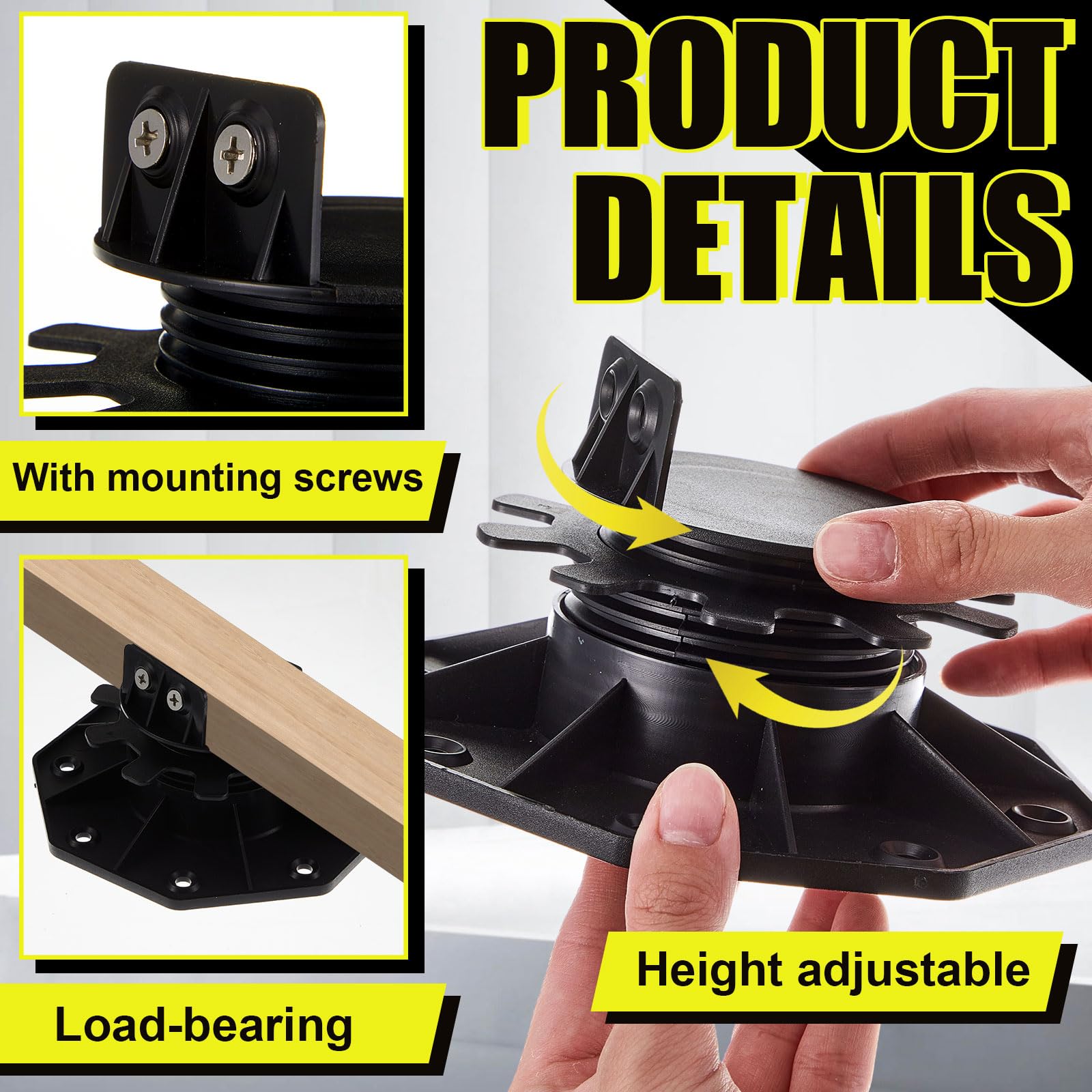 Snapklik.com : MorningRo 12 Pcs Adjustable Deck Support Pedestals Deck ...