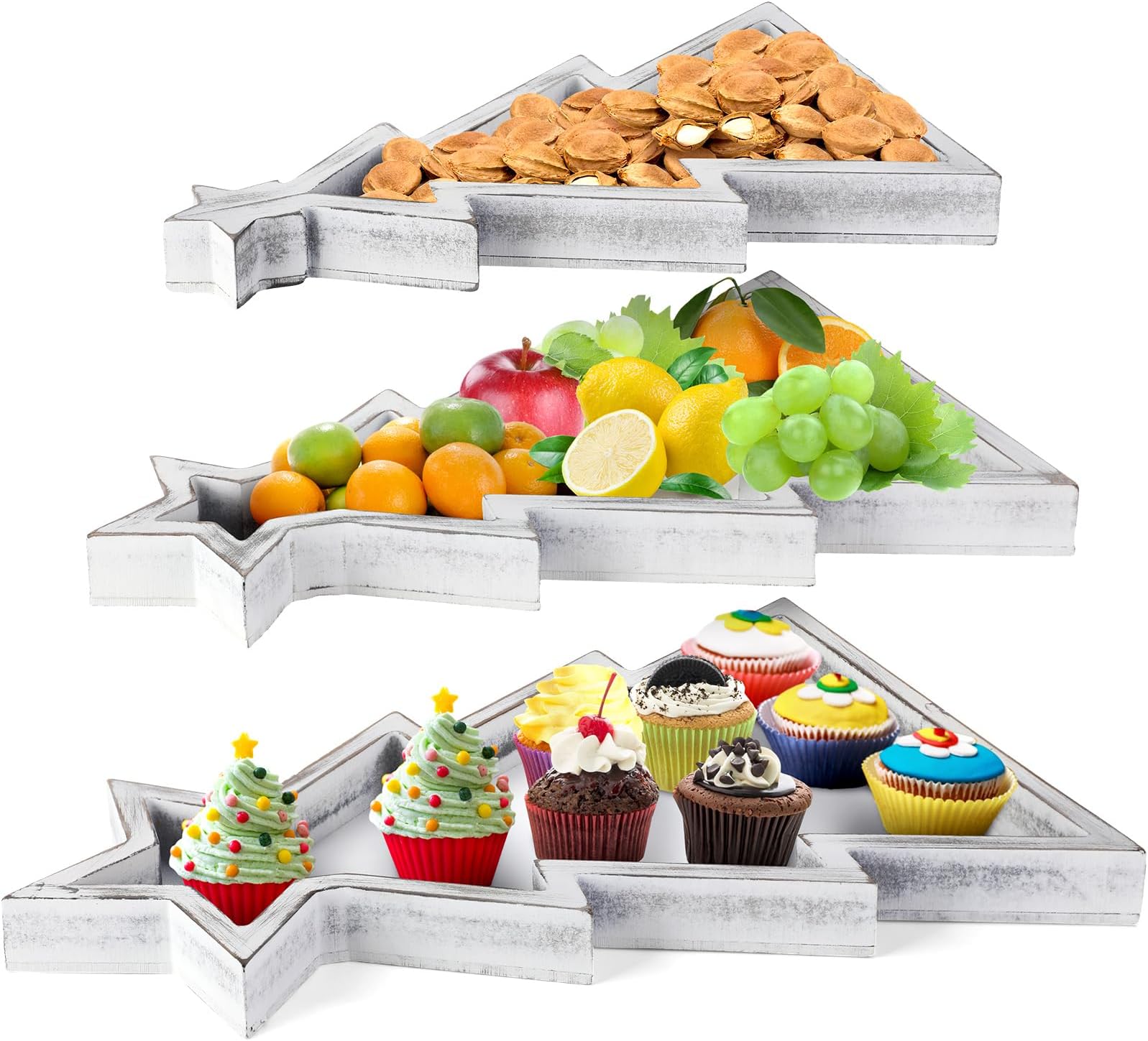 Amazon.com: Sliner 4 Pieces Christmas Dishes Christmas Tree Shaped ...