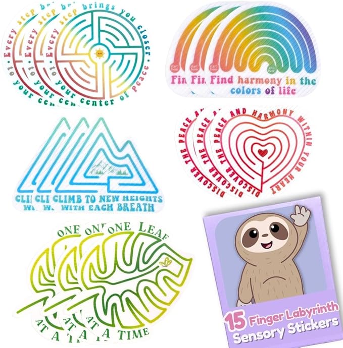 Amazon.com: 15 Pieces Calm Strips Finger Labyrinth Sensory Stickers ...