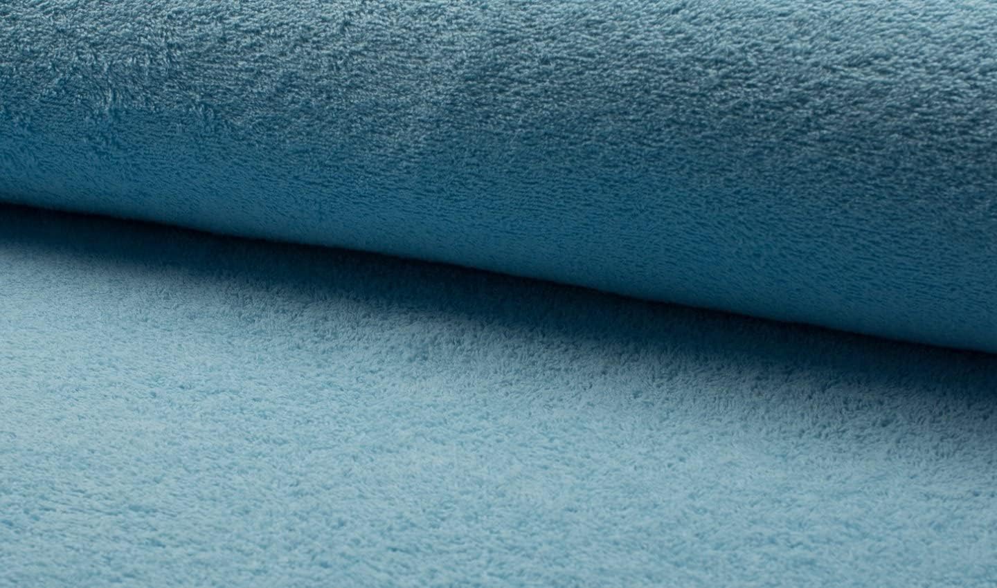 Double Sided Cotton Terry Towelling Fabric Material - Blue, 1Mtr ...