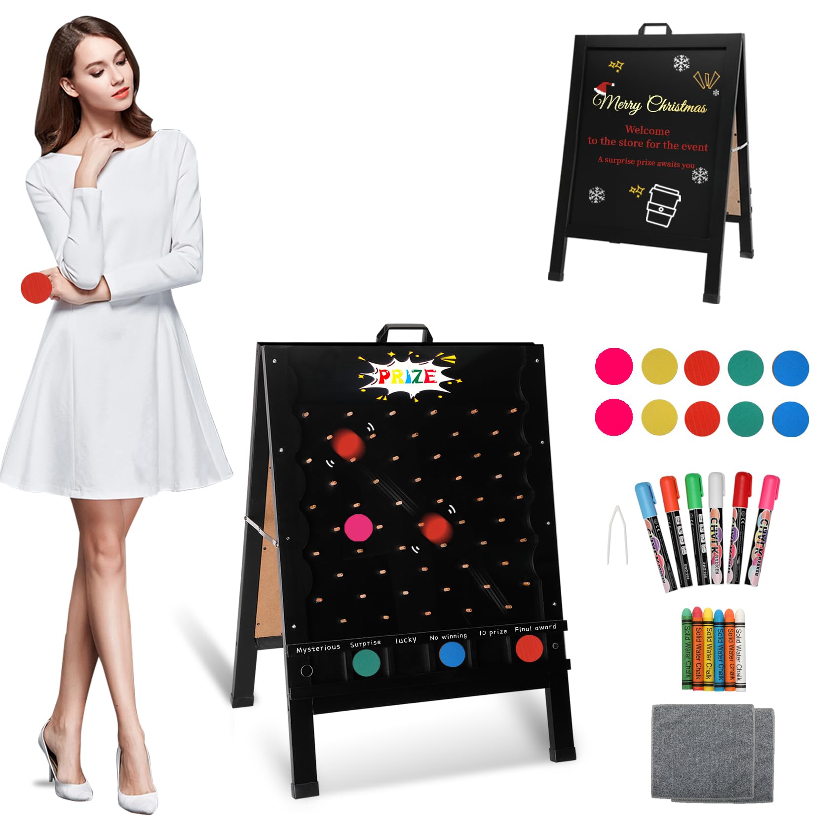 Amazon.com: Plinko Board,21"X30" Foldable Prize Drop Game Board, Double ...